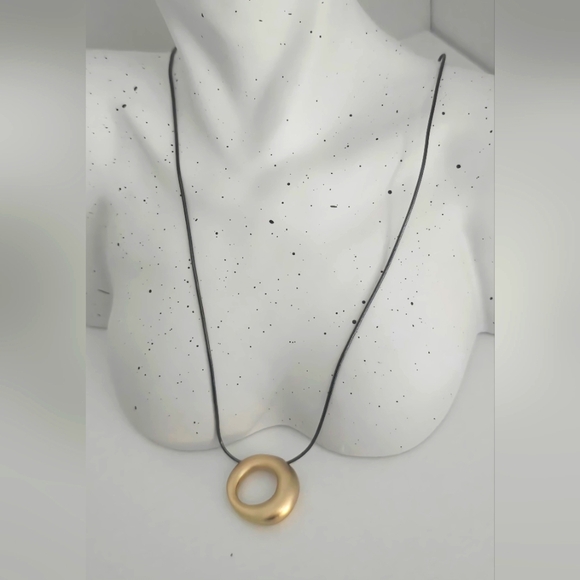 J. Jill | Jewelry | Jjill Gold Pendant Gunmetal Chain Necklace | Poshmark